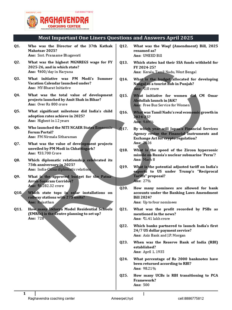 Key Updates: April 2025 Insights | PDF