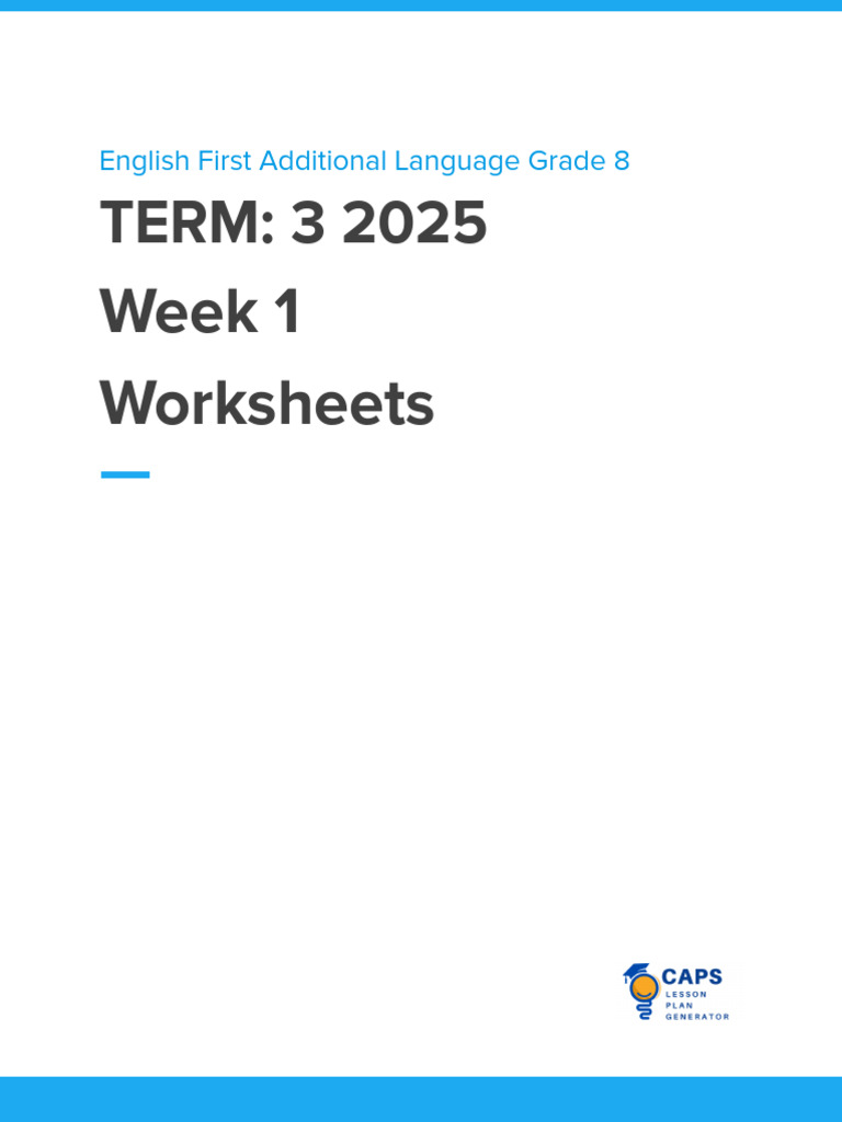 Grade 8 English Worksheets Term 3 | PDF | Poetry | Human Communication