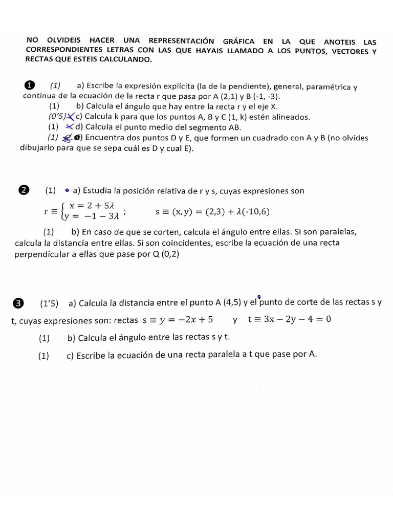 Autoeval Vect 1ºbach | PDF