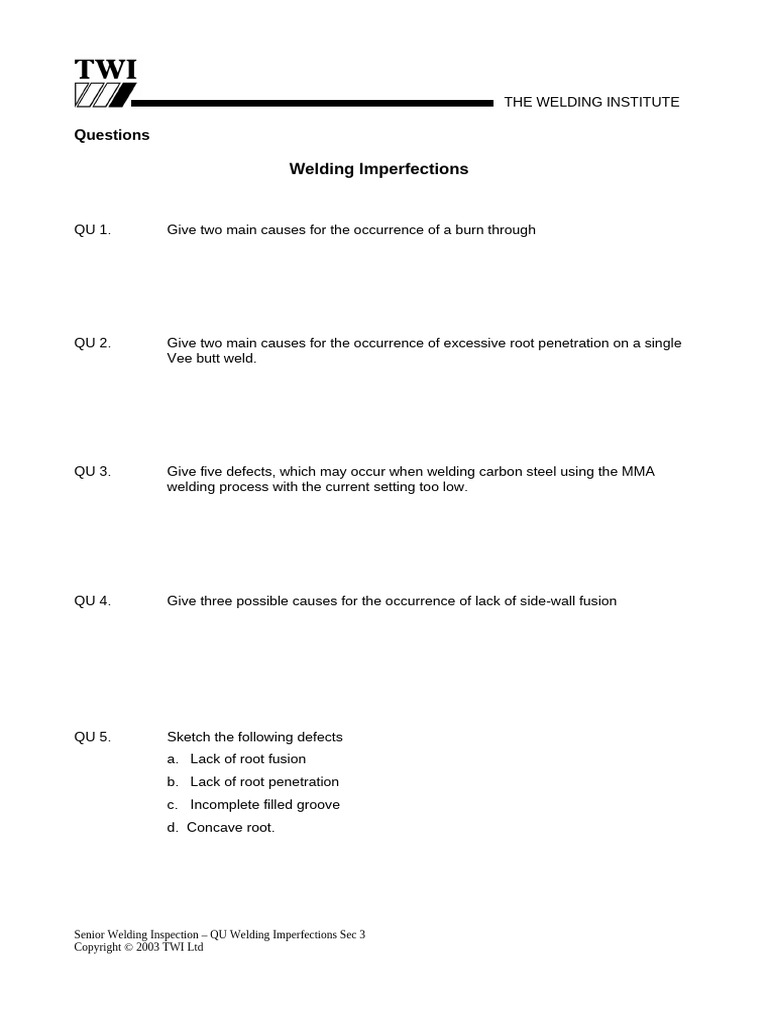 SWI Defects 3 Qu | PDF