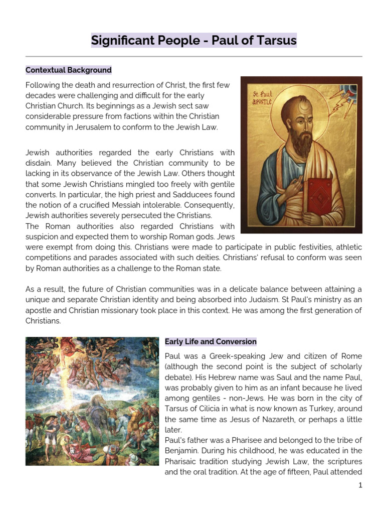 Paul of Tarsus: Apostle and Missionary | PDF | Paul The Apostle | Early ...