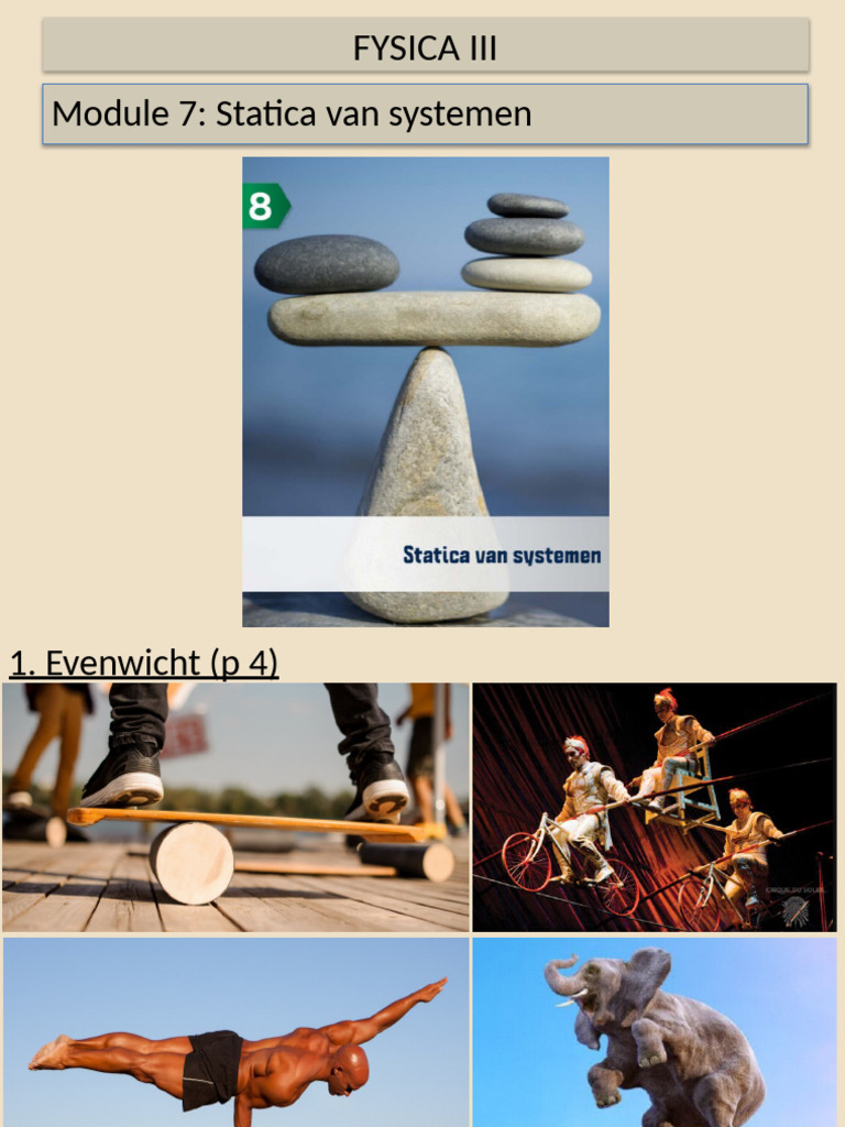 Powerpoint Isaac Fysica III (2u) 2024 - Module 7 - Statica Van Systemen | PDF