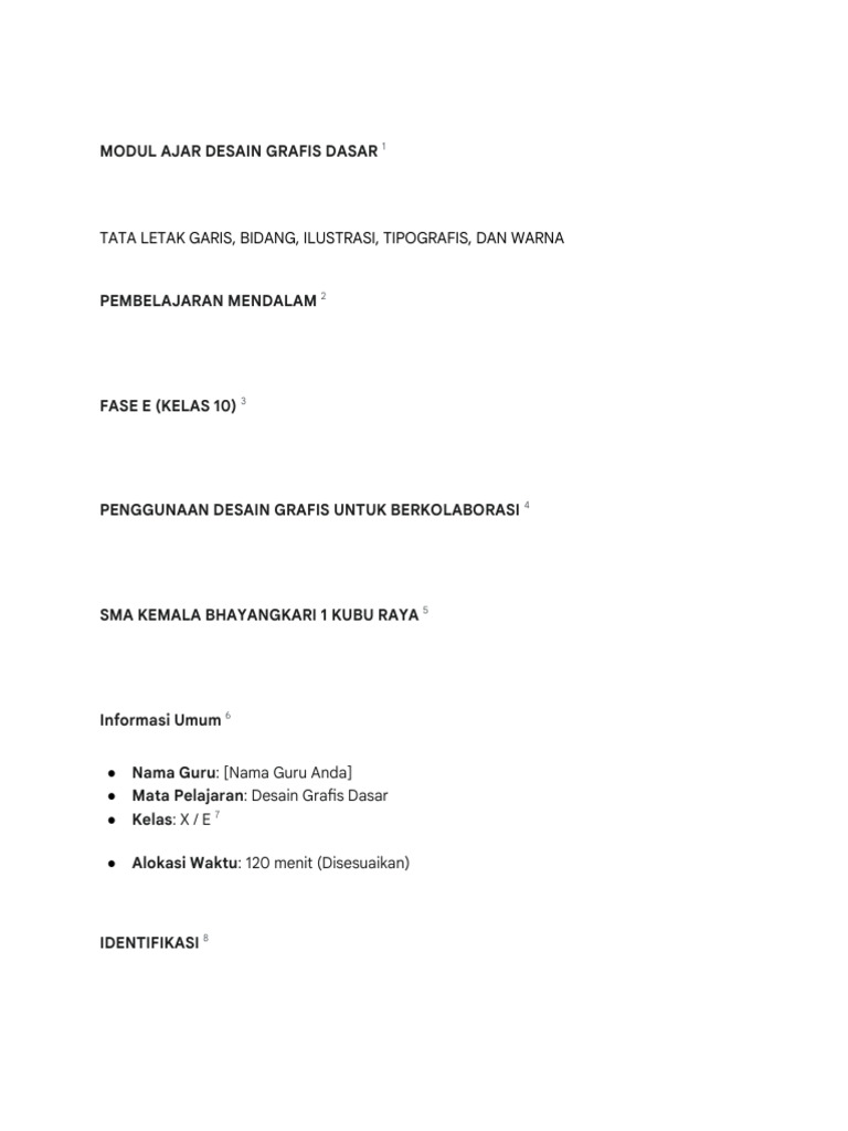 Modul AJar PM Informatika Materi Desain Grafis | PDF