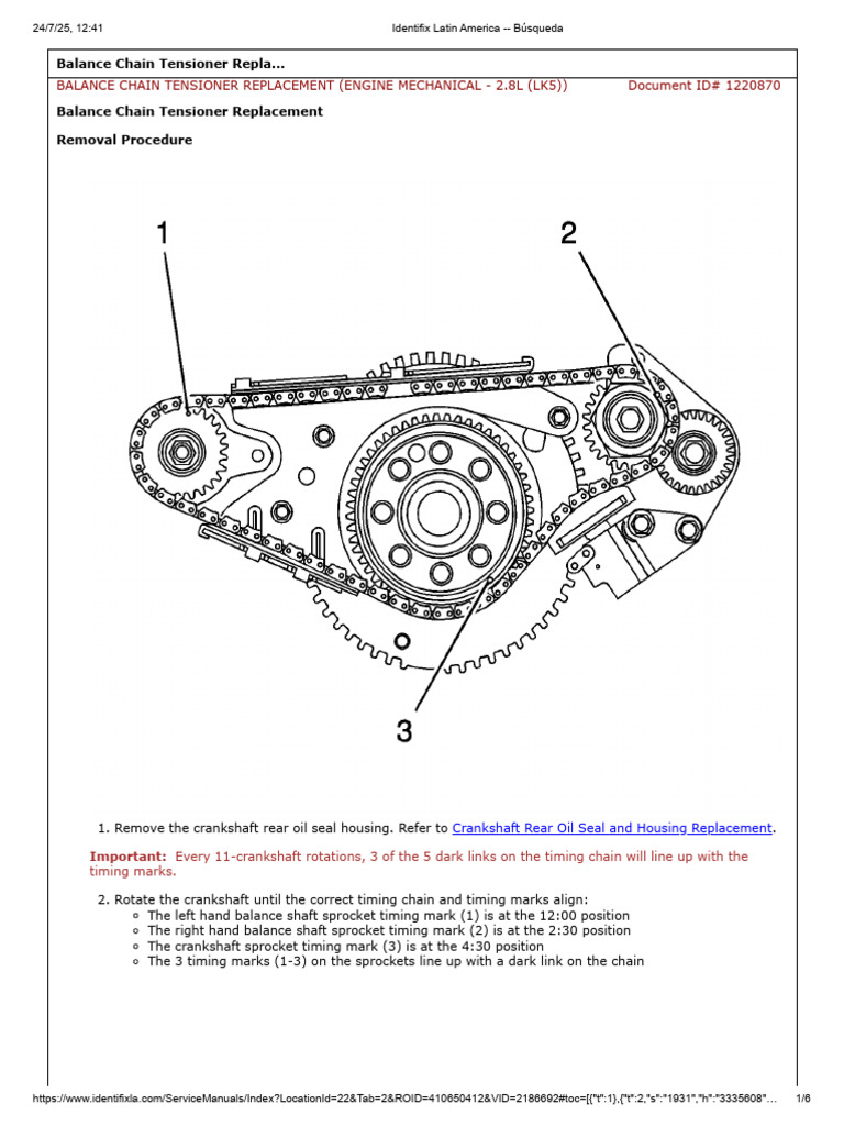 Balance Chain Tensioner Replacement | PDF | Mechanical Engineering