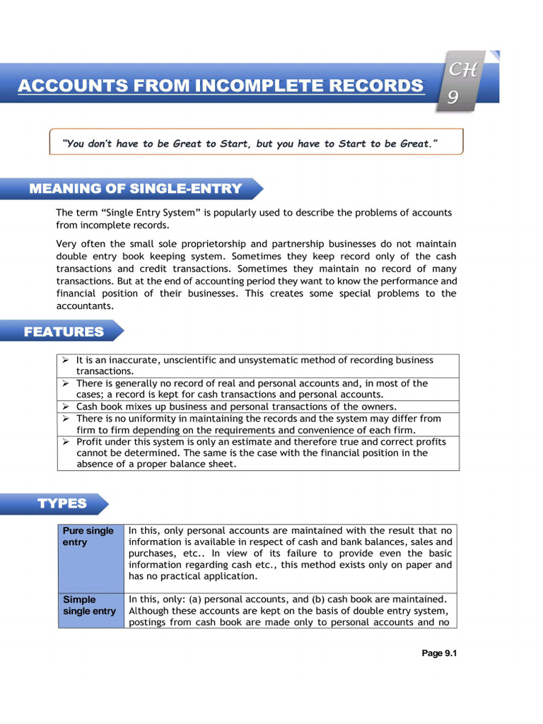 Incomplete Records | PDF