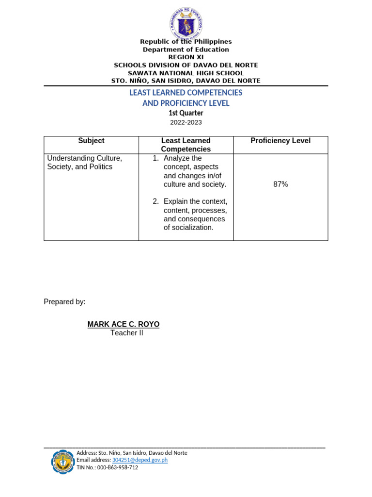 1st Quarter LLC and PL For Senior Hs | PDF