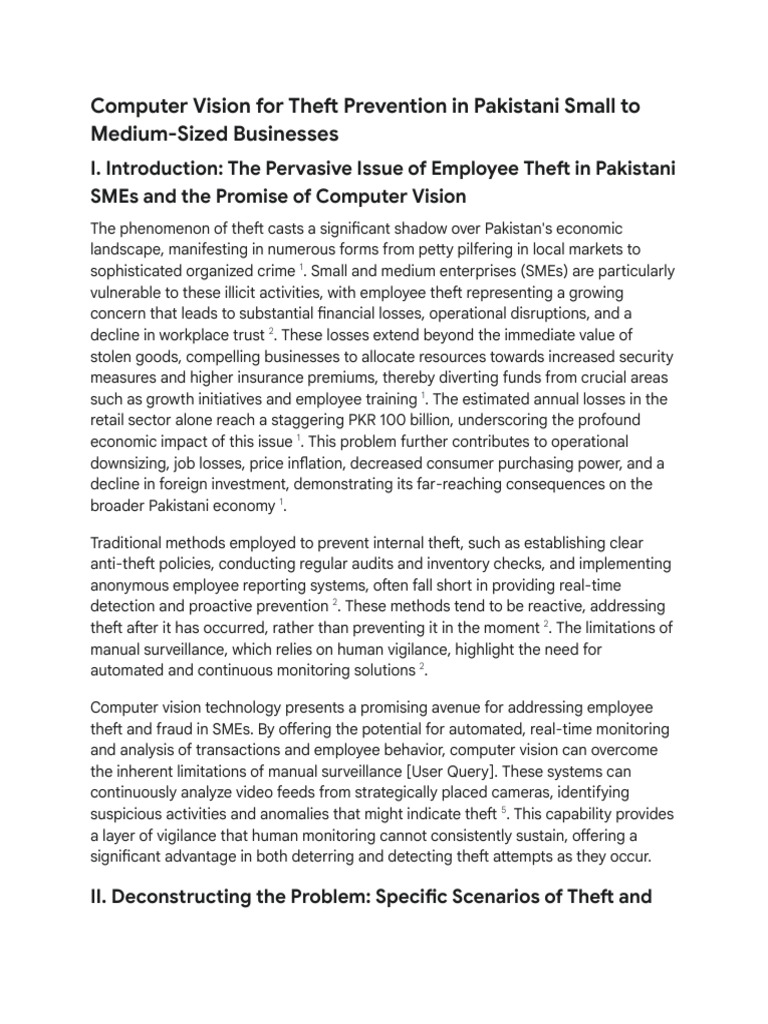 Computer Vision for Fraud Prevention in SMEs | PDF | Point Of Sale ...