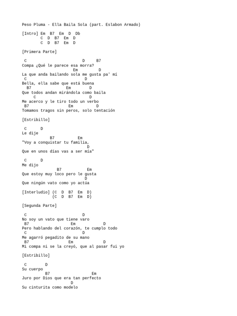 Peso Pluma - Ella Baila Sola | PDF