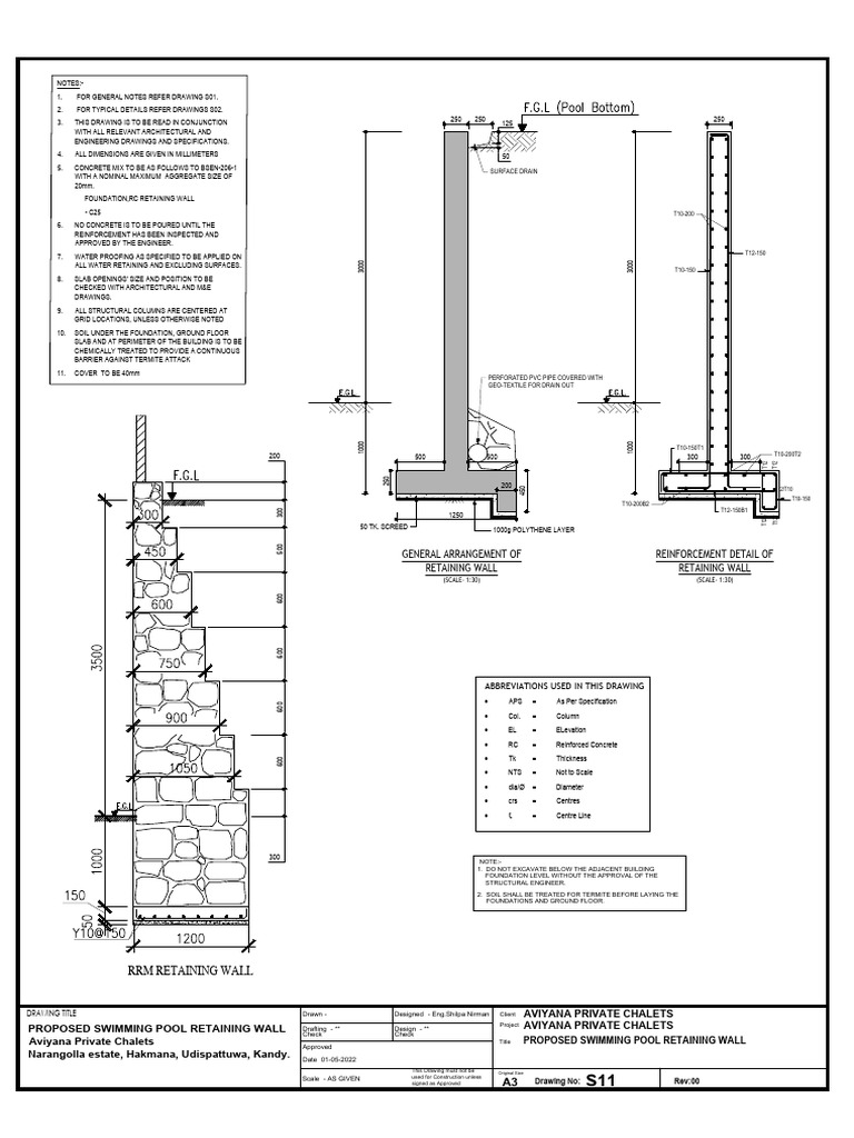 Swimmimng Pool Retaining Wall | PDF | Wall | Civil Engineering