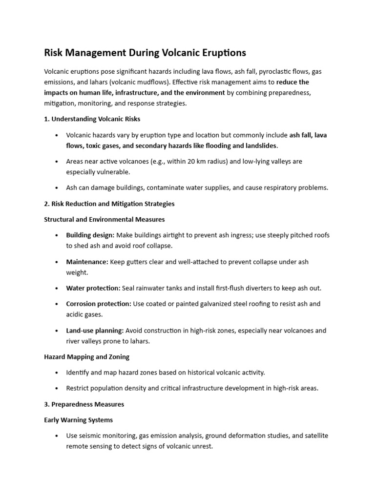 Volcano Risk Management Strategies | PDF | Volcanic Ash | Volcano