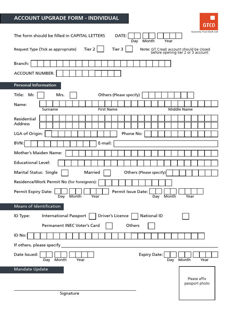 Account Upgrade Form 2024 03-12-144230 HMHK | PDF | Banks | Cheque