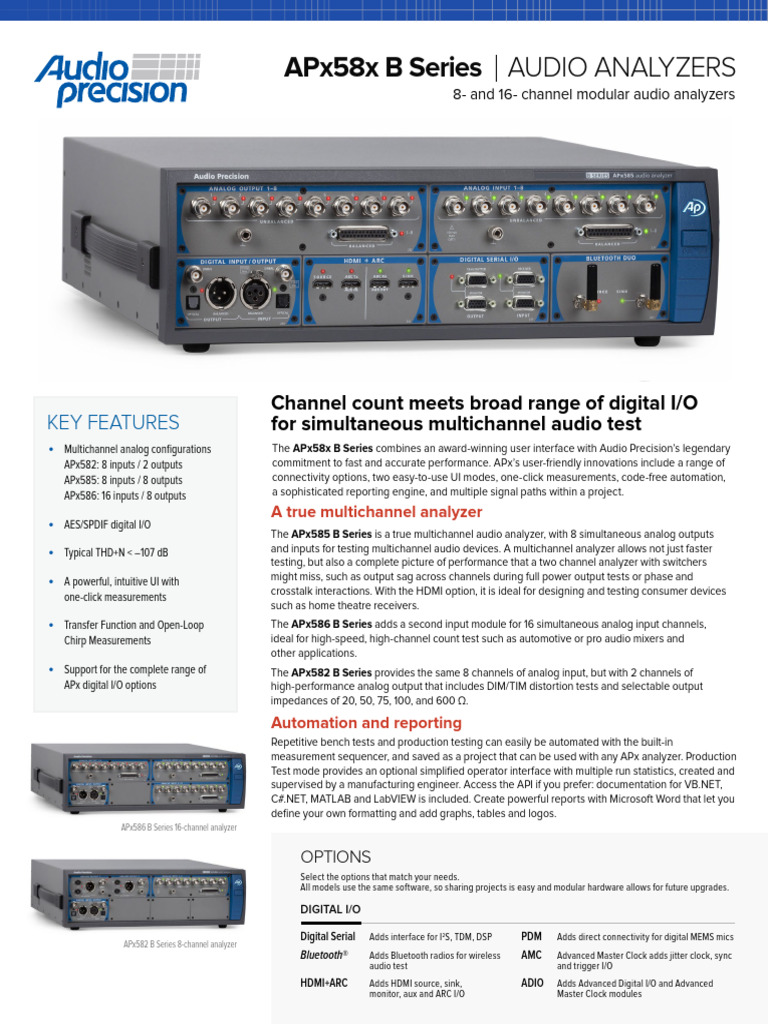 APx58x B Series Multichannel Analyzers | PDF | Input/Output ...
