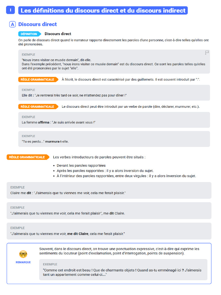 Discours Direct - Indirect | PDF