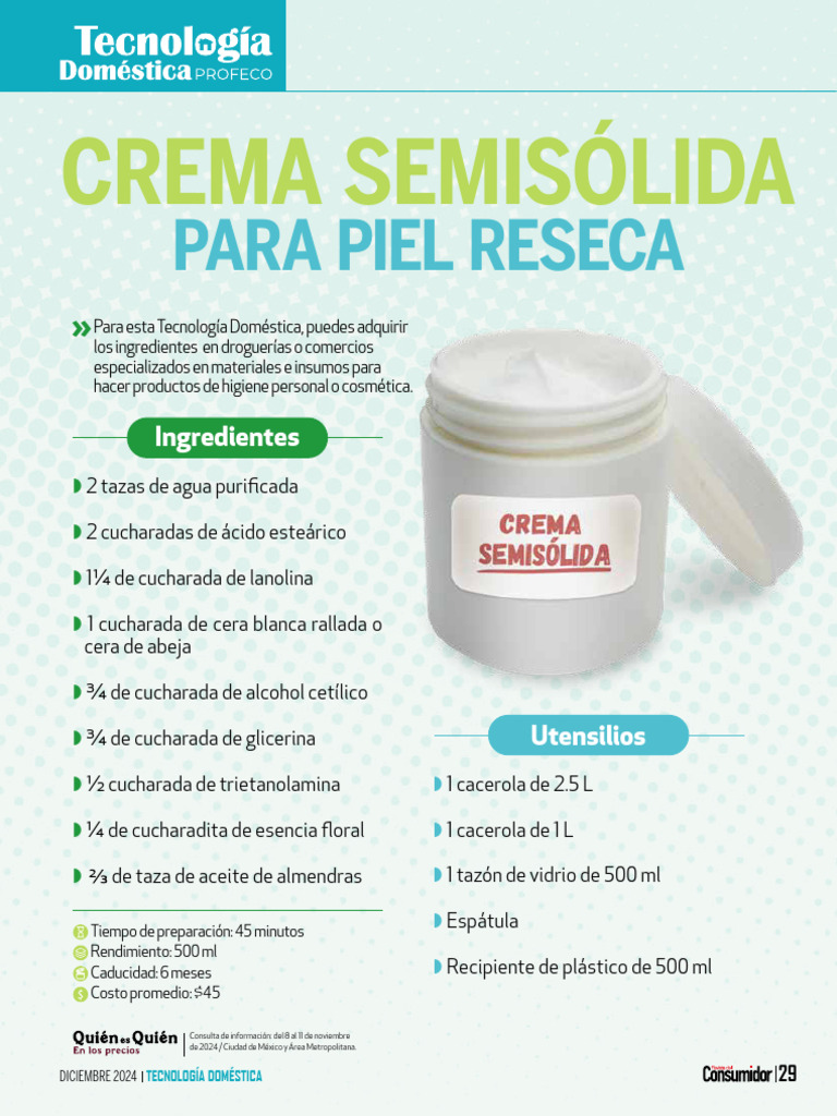 Tecnologia Domestica Crema para Piel Reseca | PDF | Cera