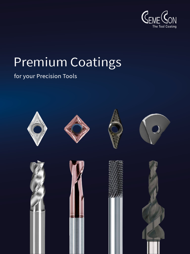 CemeCon Premium Coatings for Tools | PDF | Diamond | Machining