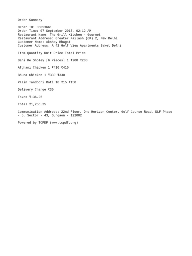 Toaz - Info Zomato Invoice PR | PDF
