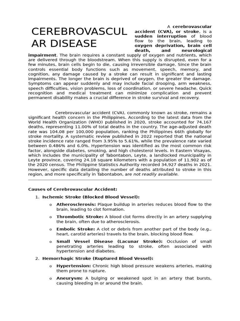 Cerebrovascular Accident | PDF | Stroke | Preventive Healthcare