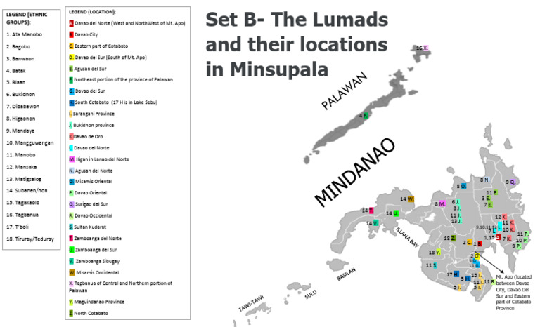 Lumad Locations in Mindanao Map | PDF