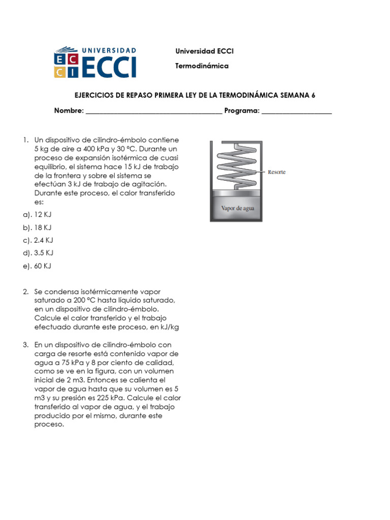 Ejercicio Repaso 1ra Ley | PDF