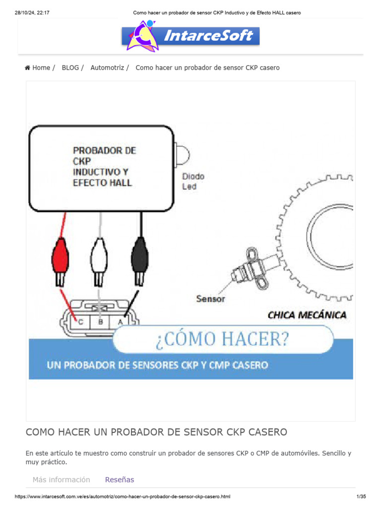 Como Hacer Un Probador de Sensor CKP Inductivo y de Efecto HALL Casero | PDF | Inductor | Red ...