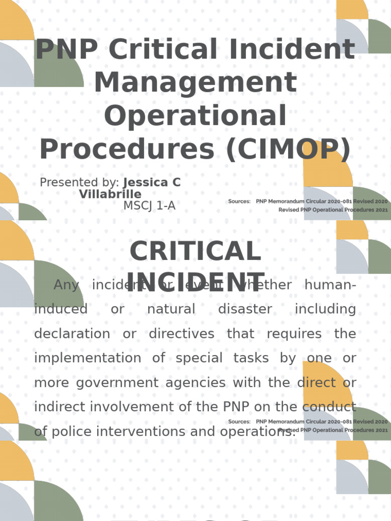 PNP Critical Incident Management Guide | PDF | Emergency Management