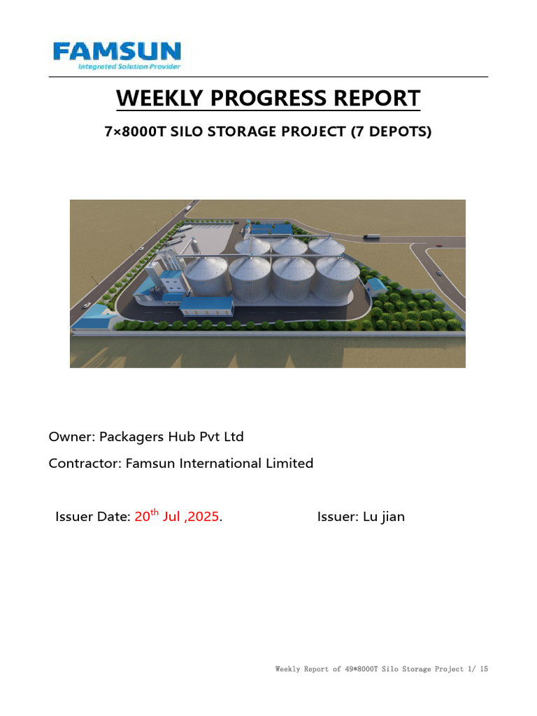 Weekly Progress Report-7×8000T SILO STORAGE PROJECT 20250720 | PDF ...