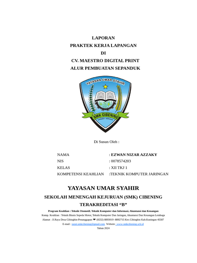 Laporan PKL di CV. Maestro Digital Print | PDF