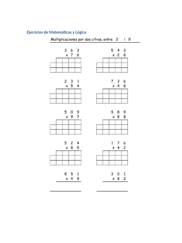 Ejercicios Primaria 2 Hojas | PDF
