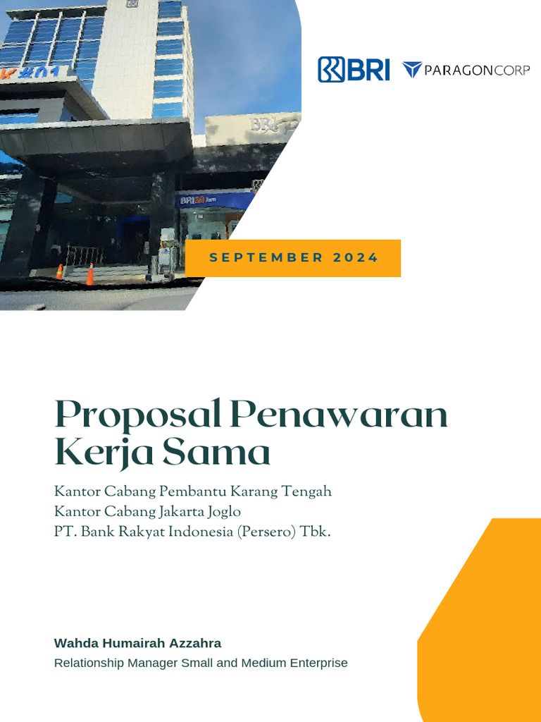 Contoh Proposal Kerjasama Bisnis Dari Segi Bank | PDF