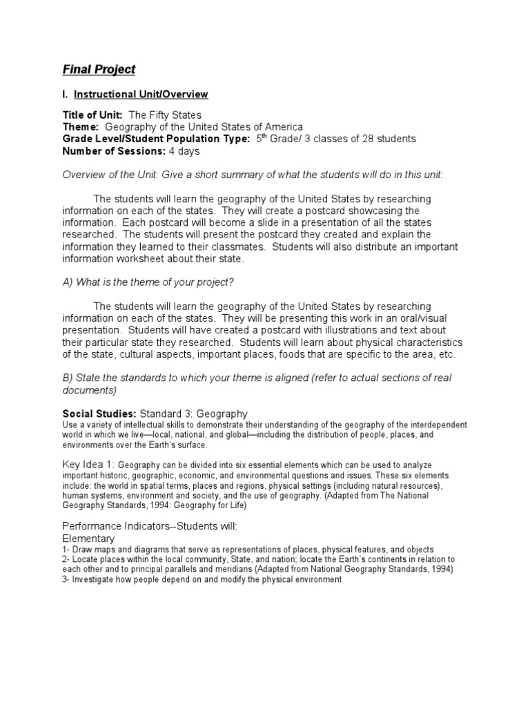 Final Project PBL Unit Plan | PDF | Geography | Geographic Information ...