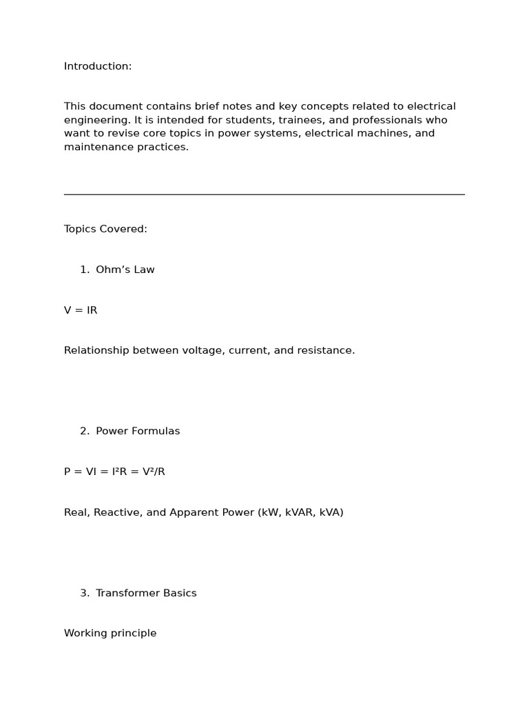 Electrical Engineering Fundamentals | PDF