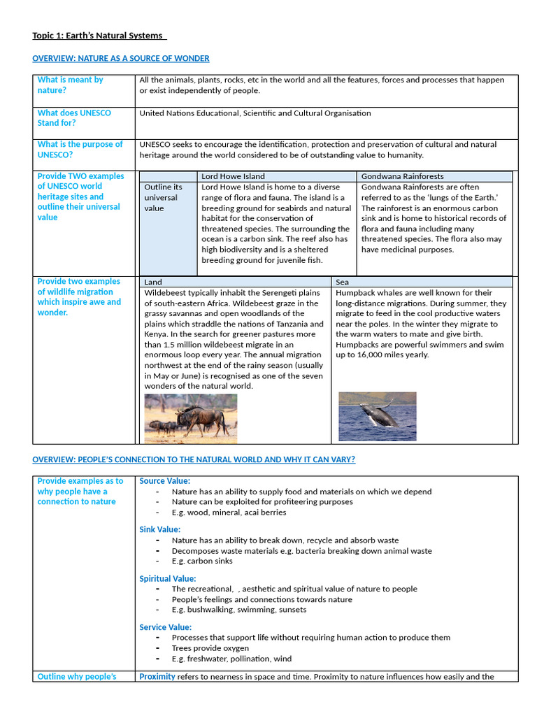 YR 11 Geography - Topic 1 Summary | PDF | Atmosphere Of Earth | Coast