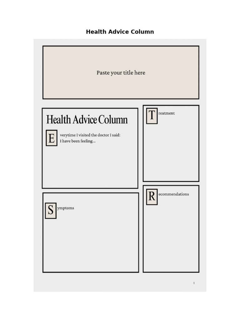 ACTIVITY 14 Health Advice Column | PDF