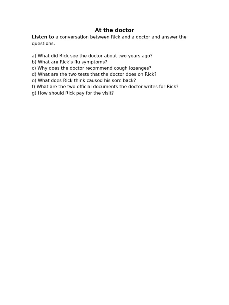 At The Doctor | PDF