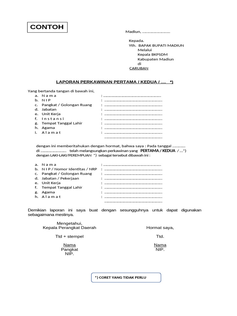 Izin Perkawinan Pns | PDF