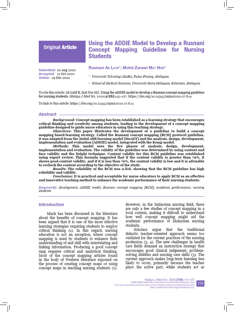 Addie Model For Nursing Latif20 | PDF | Medical Diagnosis | Validity ...