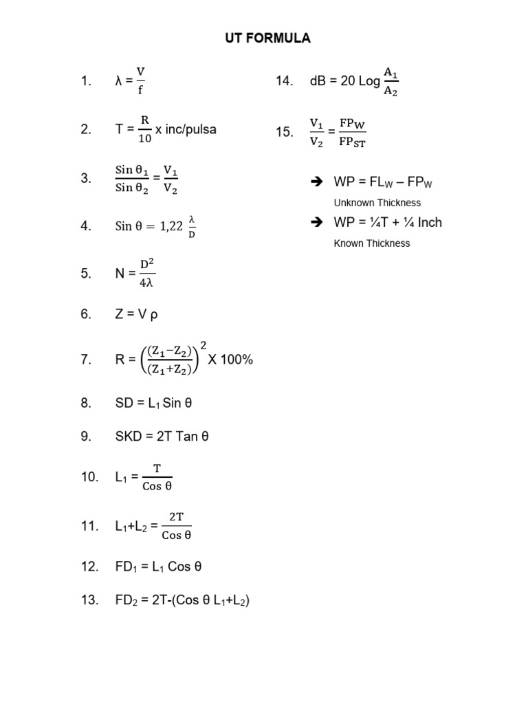 Ut Formula | PDF