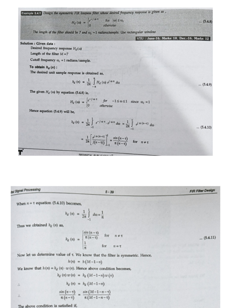 DSP Solved QP Numericals | PDF