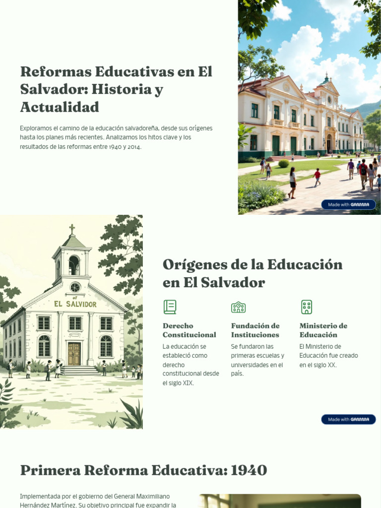 Refor A Educativa e El Salvador: Hi Toria y Actualidad | PDF ...