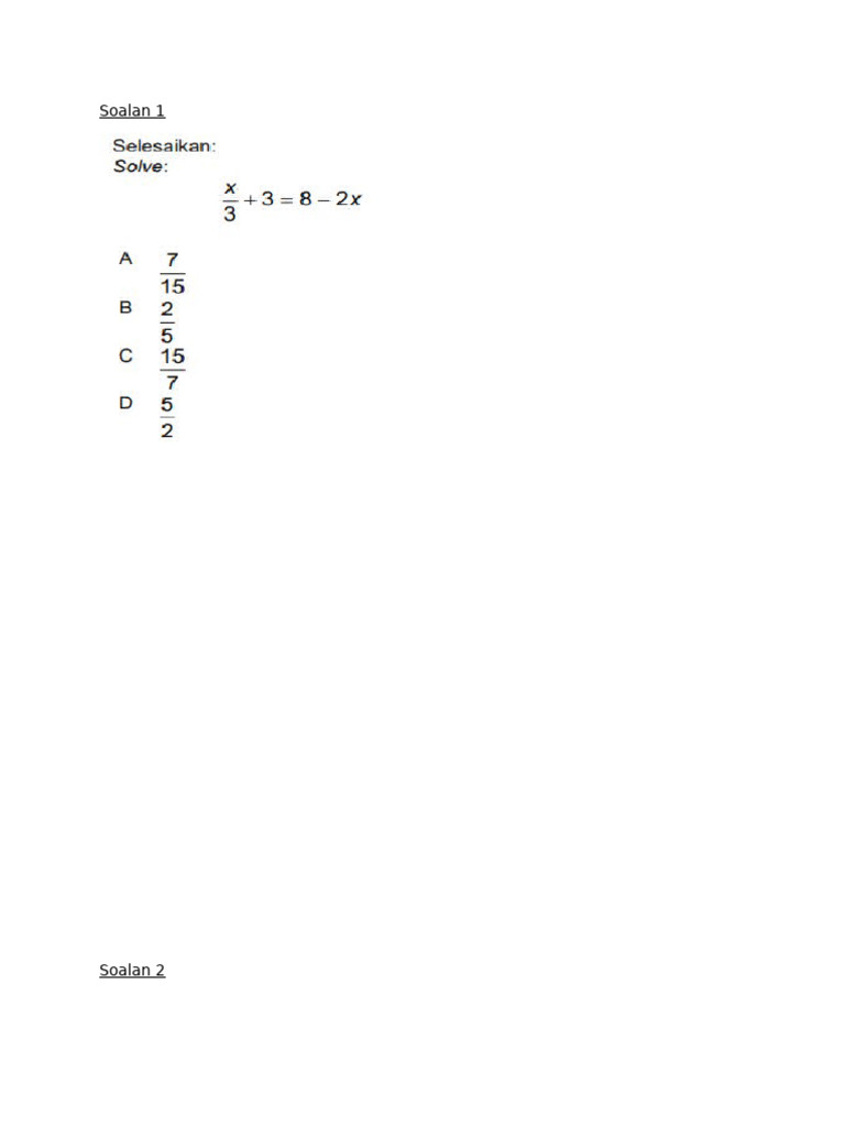 Soalan Matematik f1 | PDF