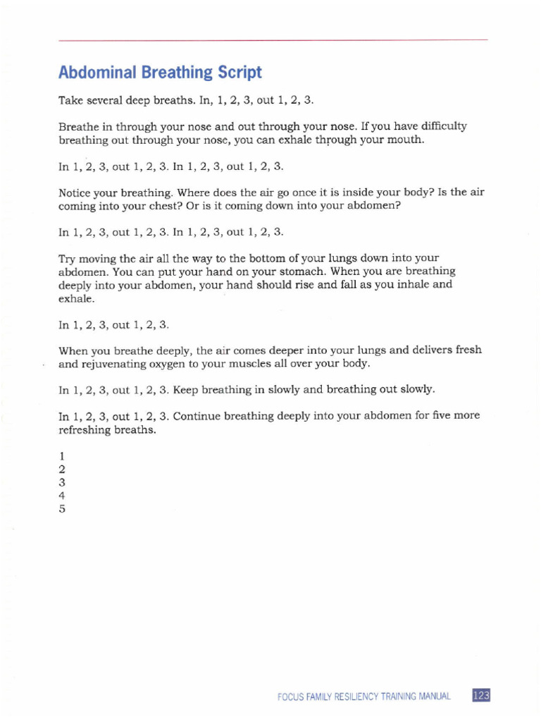 Abdominal - Breathing Script | PDF