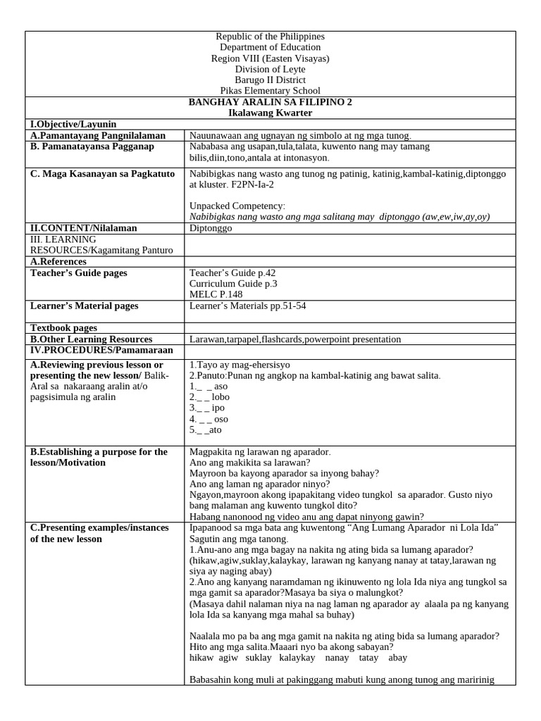 Cot q2 Filipino 2 | PDF