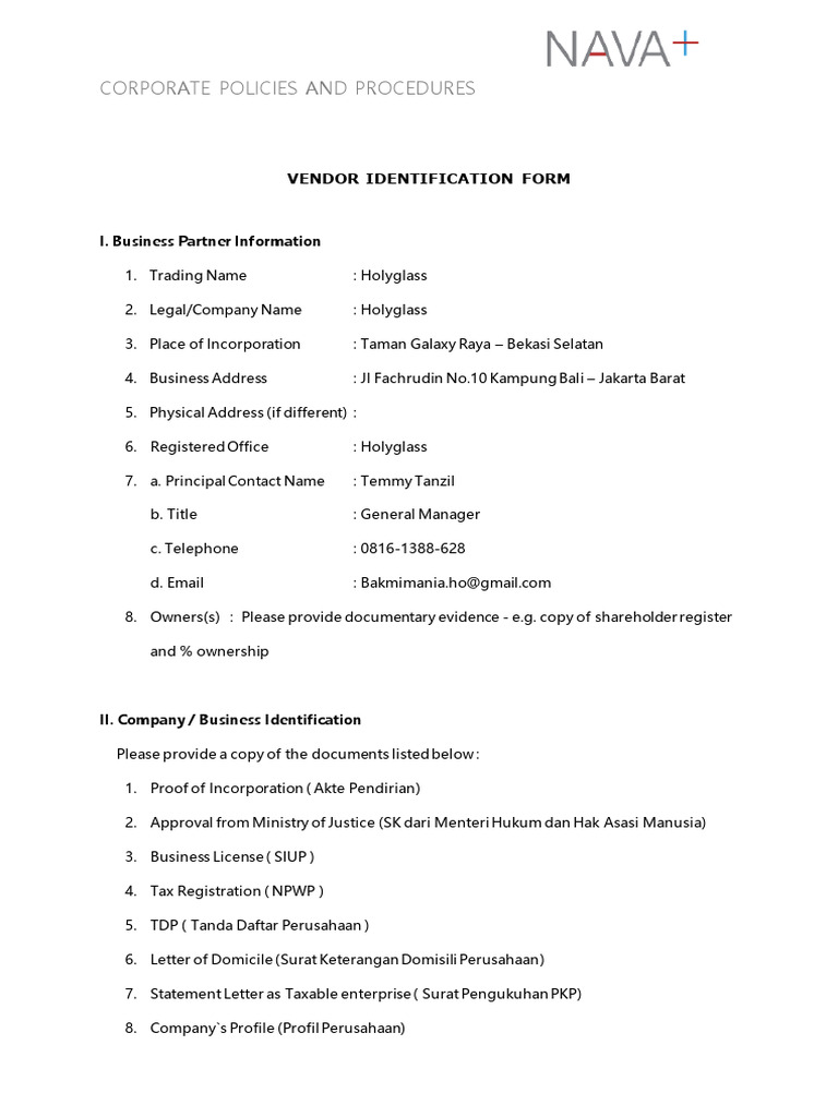 Vendor Identification for BCA Banking | PDF