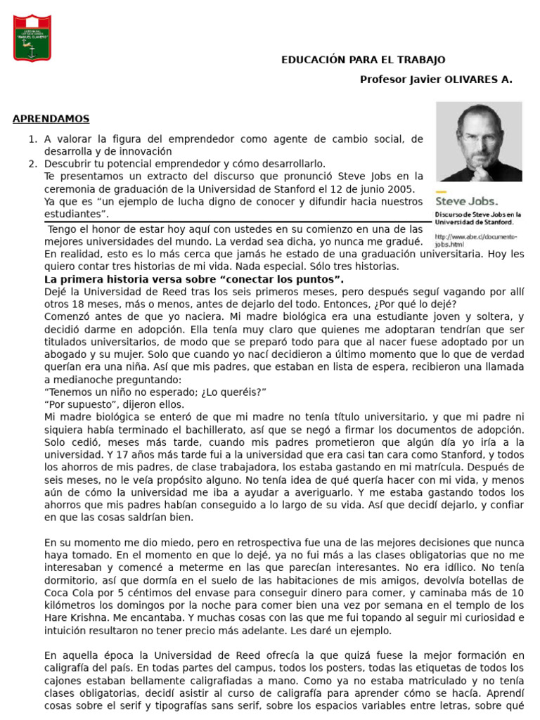 Lectura Ept Steve Jobs | PDF | Apple Inc. | Tipografía
