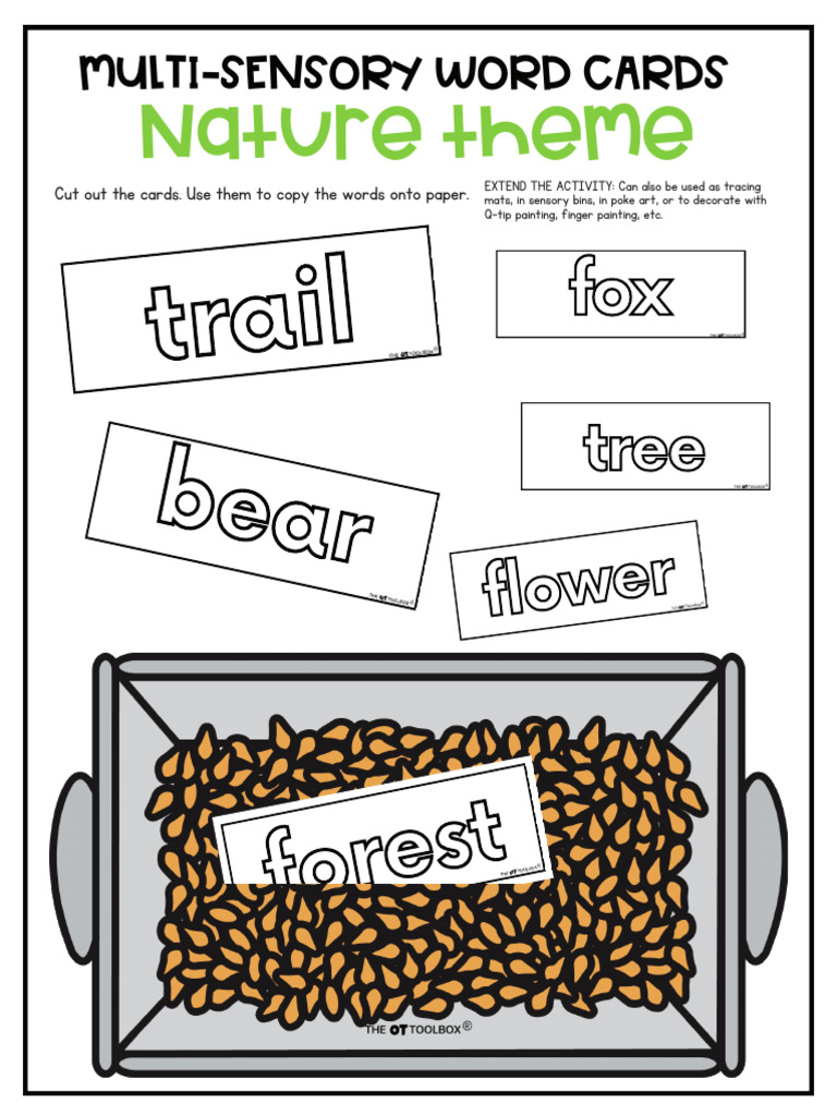 Multi-Sensory Nature Word Cards | PDF
