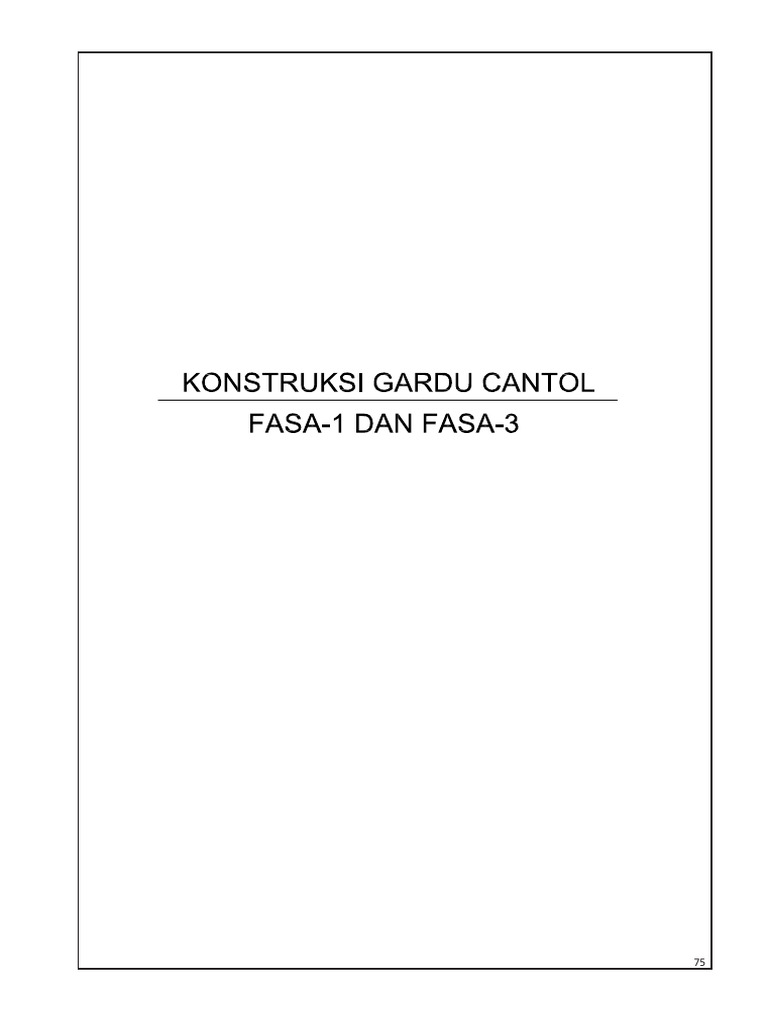 Konstruksi Gardu Cantol PLN | PDF