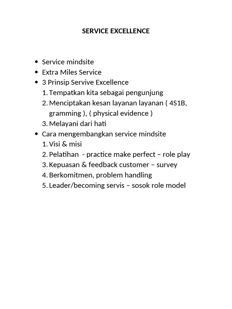 Service Excellence | PDF