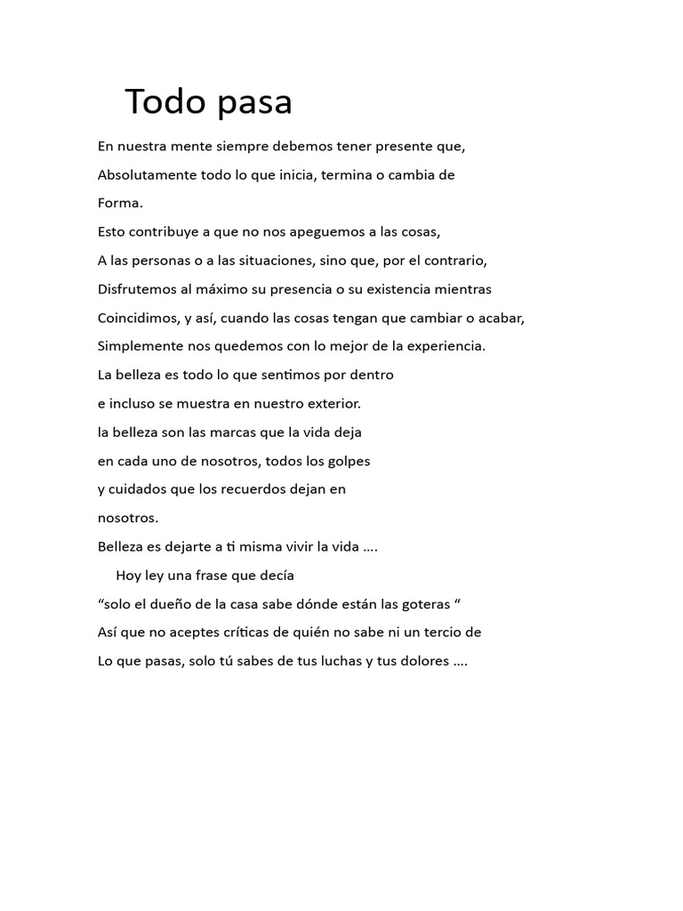 Todo Pasa | PDF