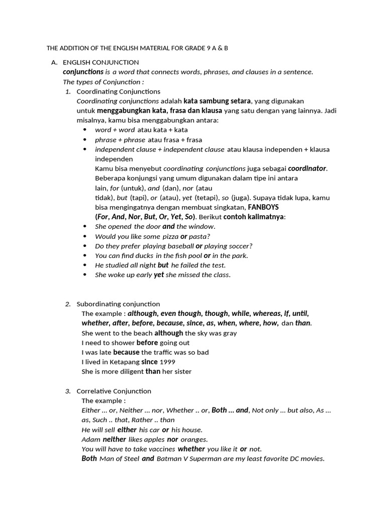 The Addition of The English Material For Grade 9 A | PDF | Linguistics ...