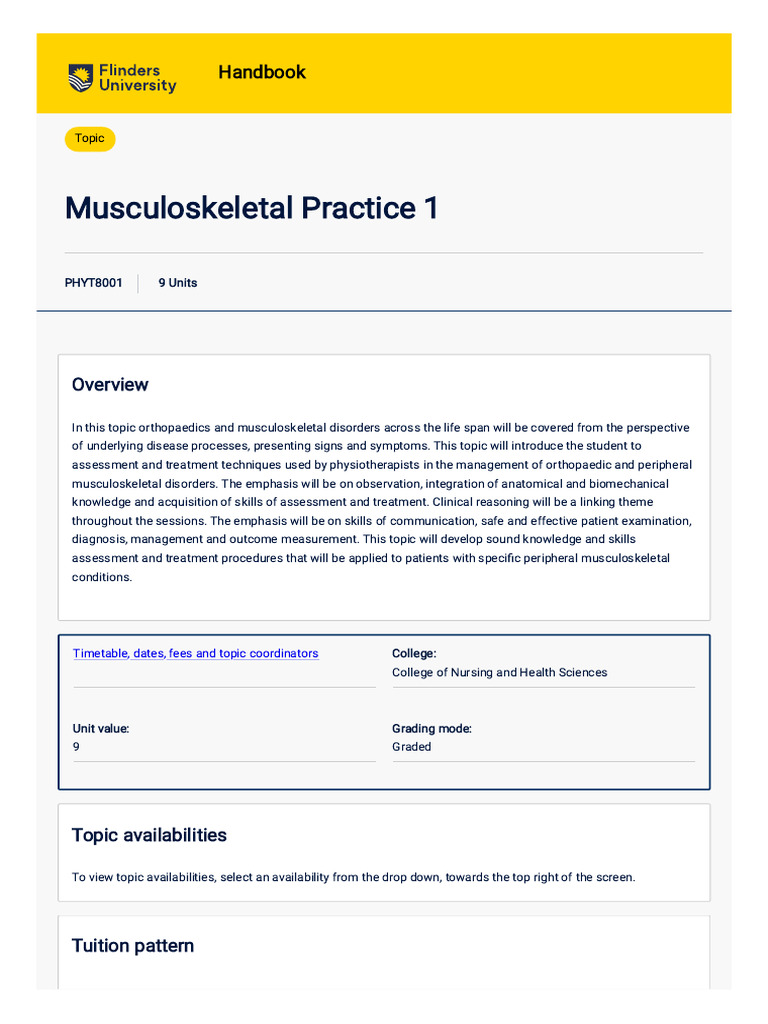 Musculoskeletal Practice 1 Overview | PDF | Physical Therapy | Evidence ...
